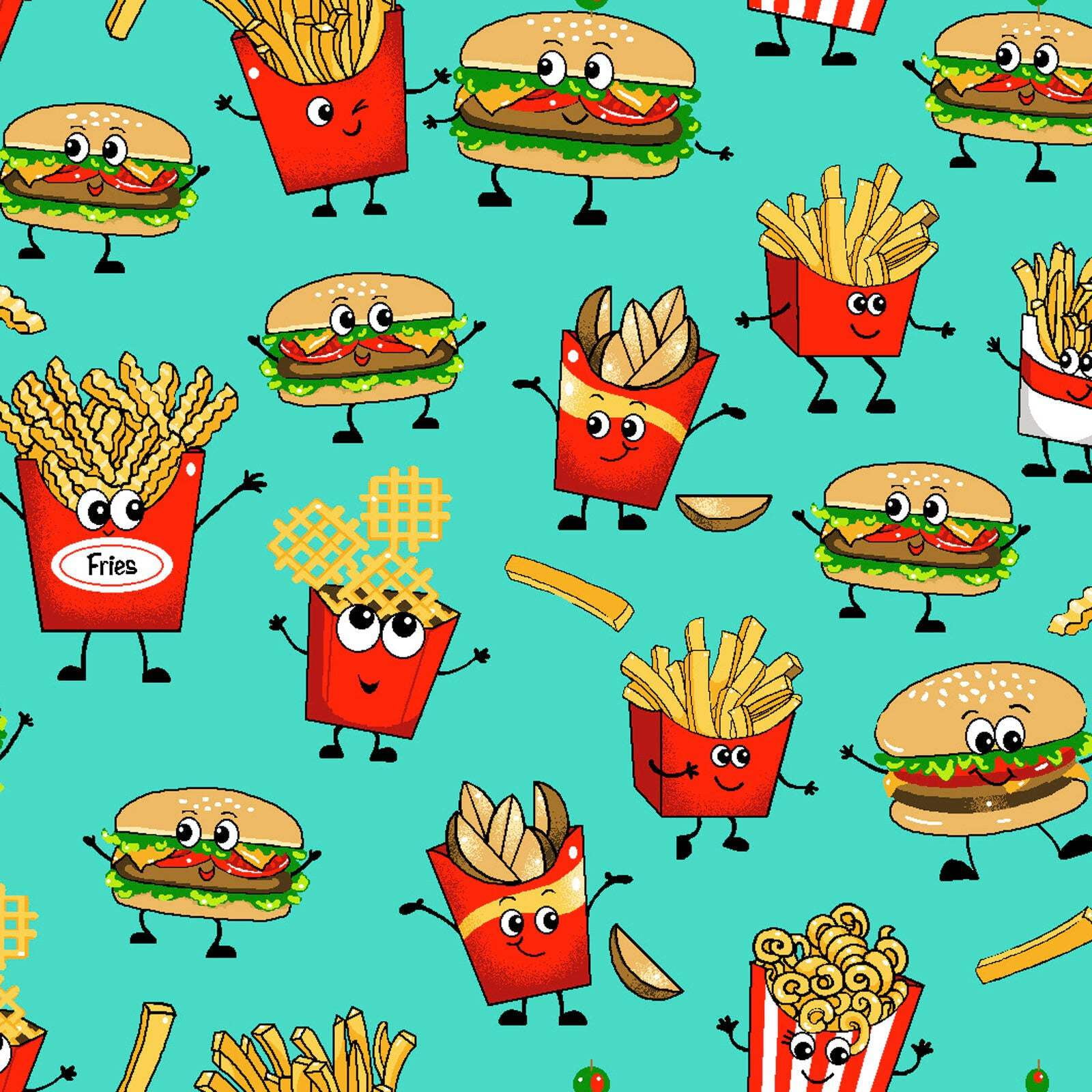 Lollie Snacks Drive Through Snack Cotton Fabric - Walmart.com