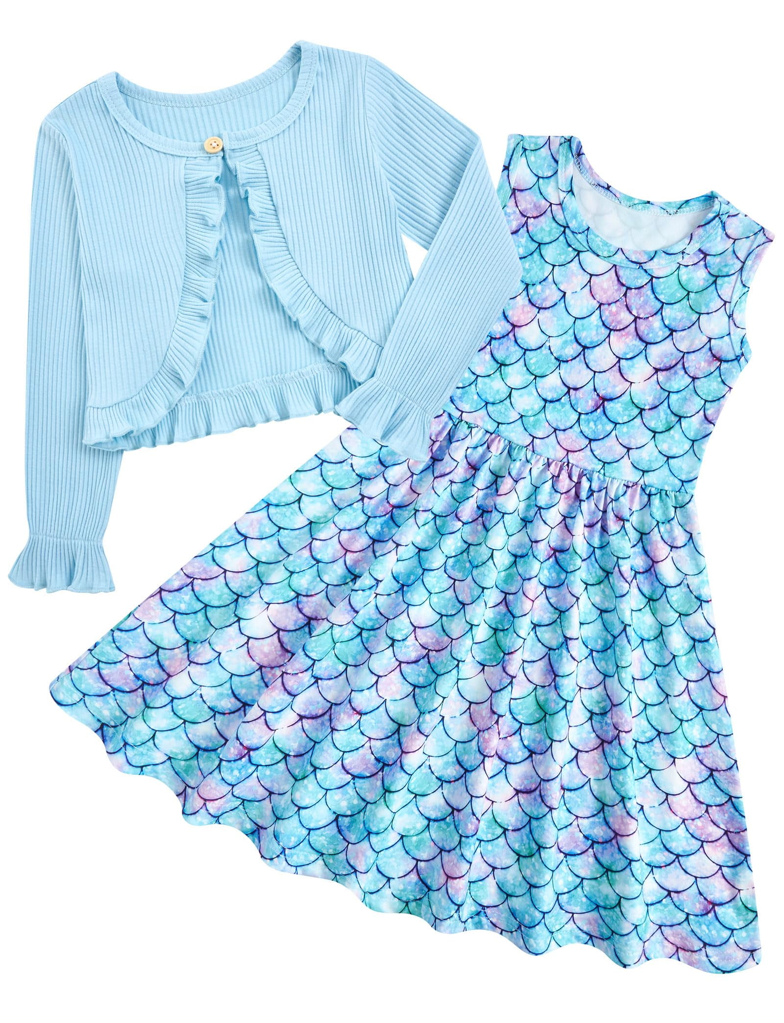 Lollipie Toddler Girl Sleeveless Dresses and Long Sleeve Ruffle ...