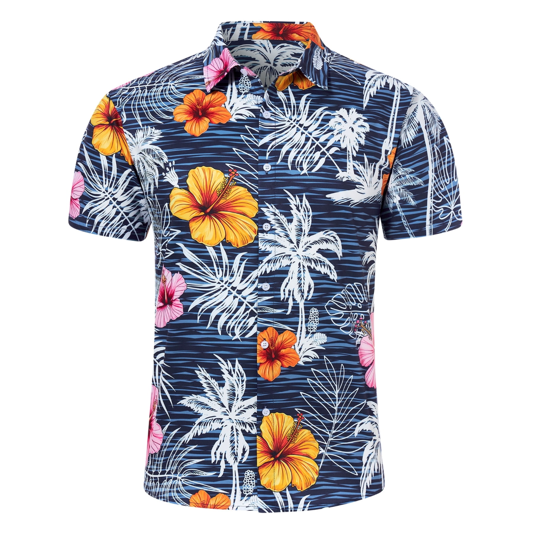 Lollipie Hawaiian Shirt for Men Short Sleeve Button Down Shirt Men ...