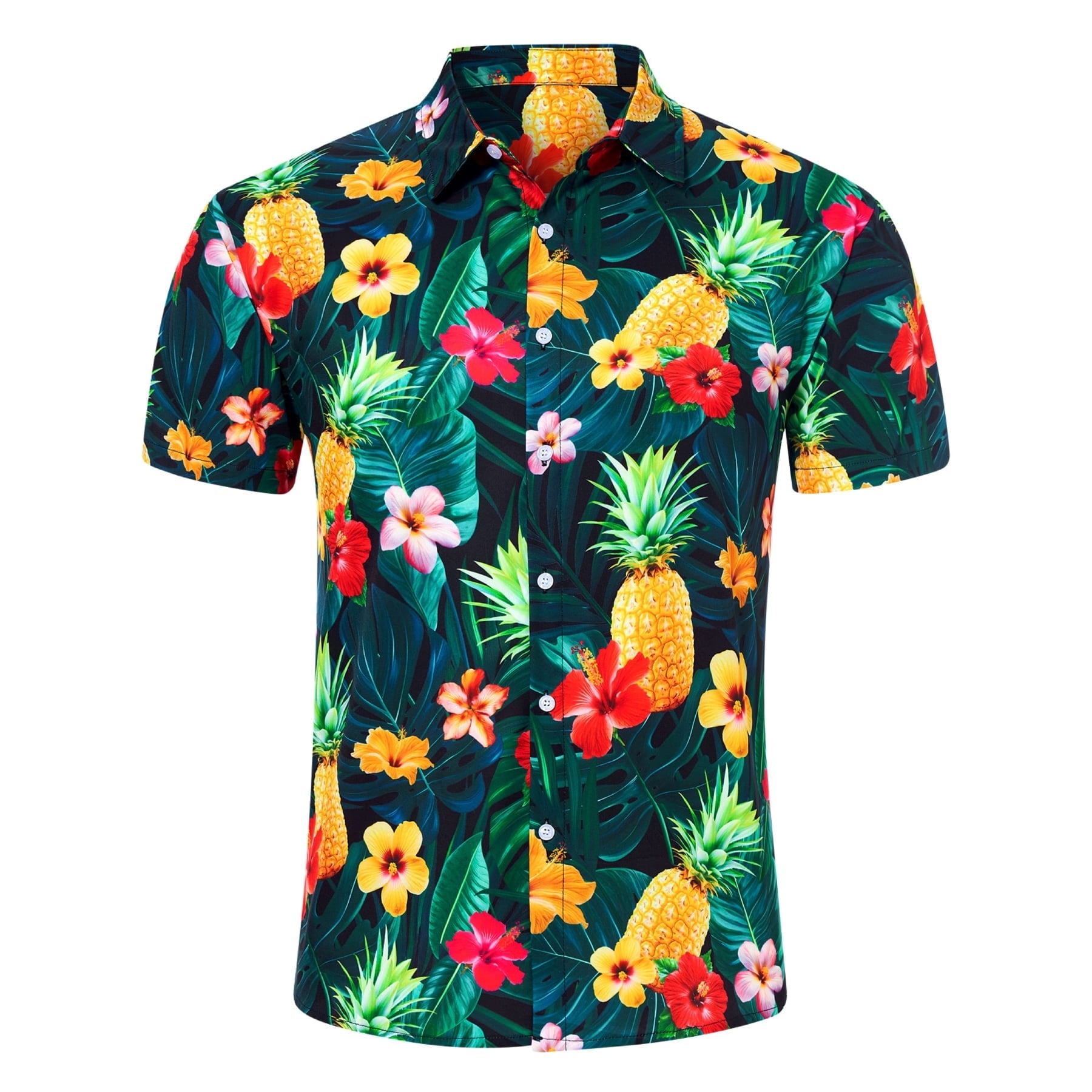 Lollipie Hawaiian Shirt for Men Summer Beach Casual Short Sleeve Button ...