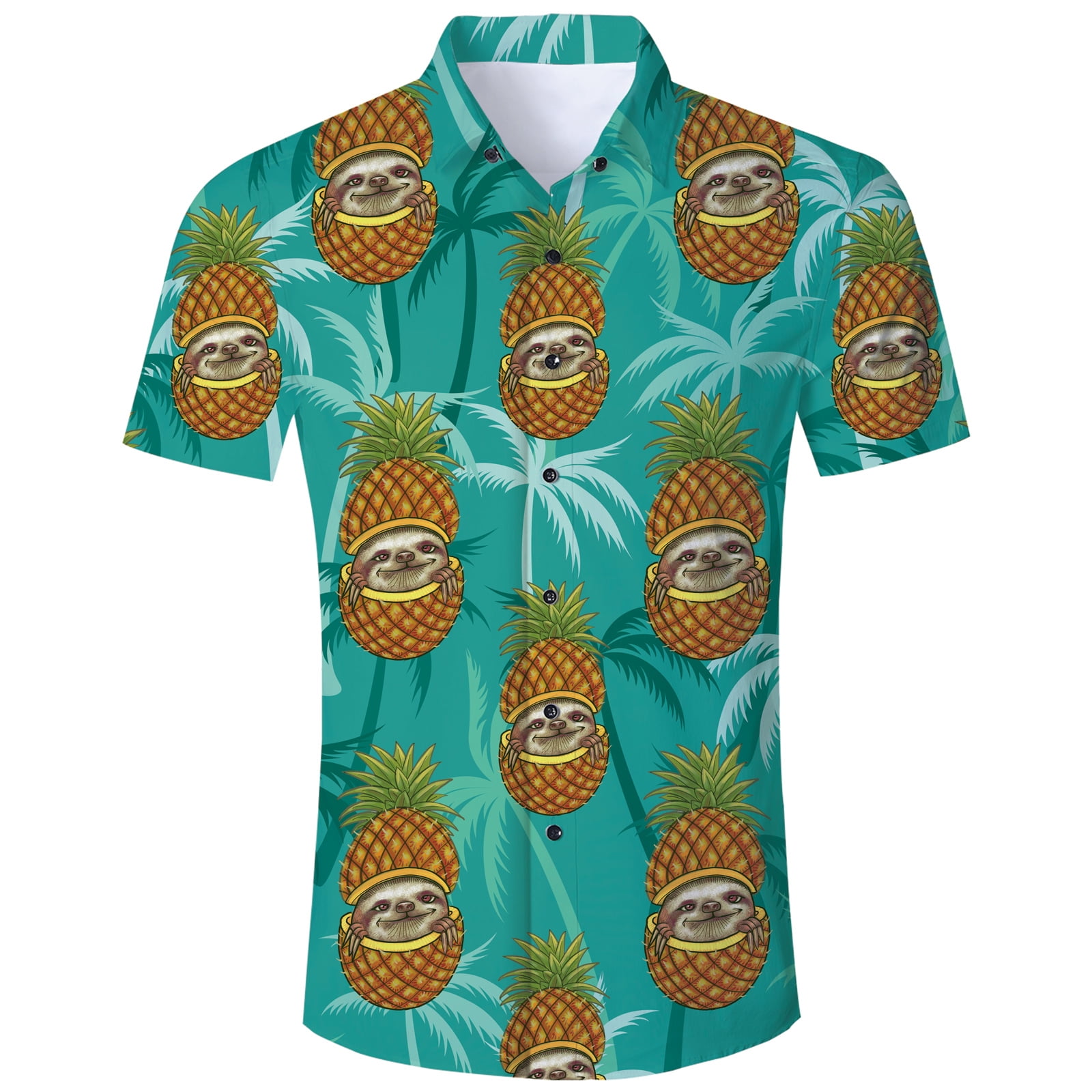 Lollipie Hawaiian Shirt for Men Short Sleeve Button Down Shirts Floral ...