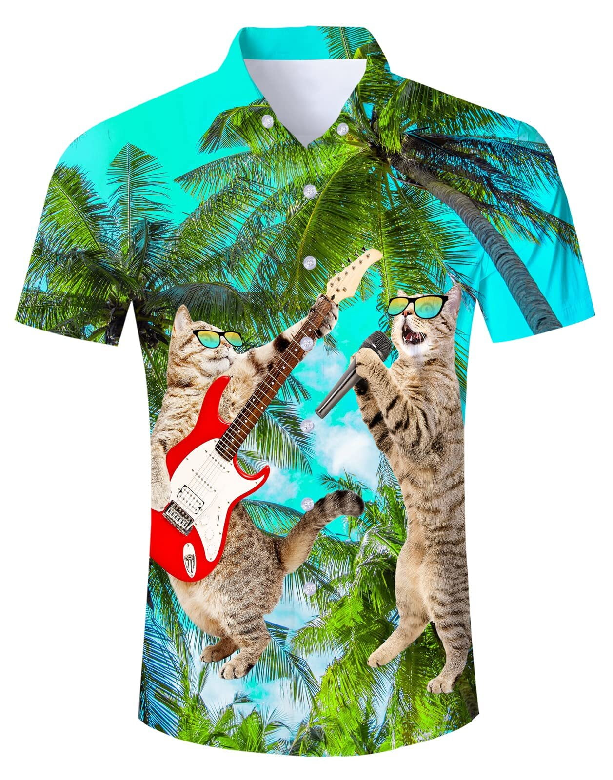 Lollipie Hawaiian Shirt for Men Short Sleeve Printed Casual Button Down ...