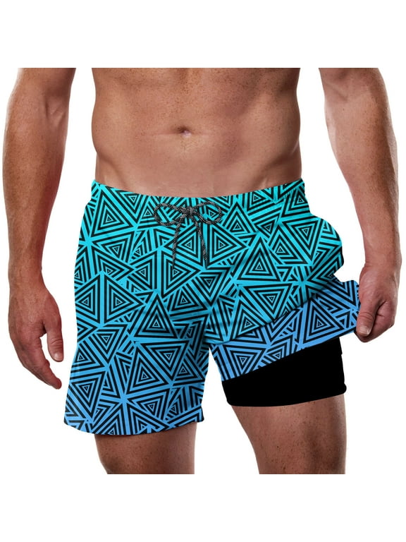 Cauagu Nautical Themed Simple Anchors Print Mens Swim Trunks Quick Dry ...