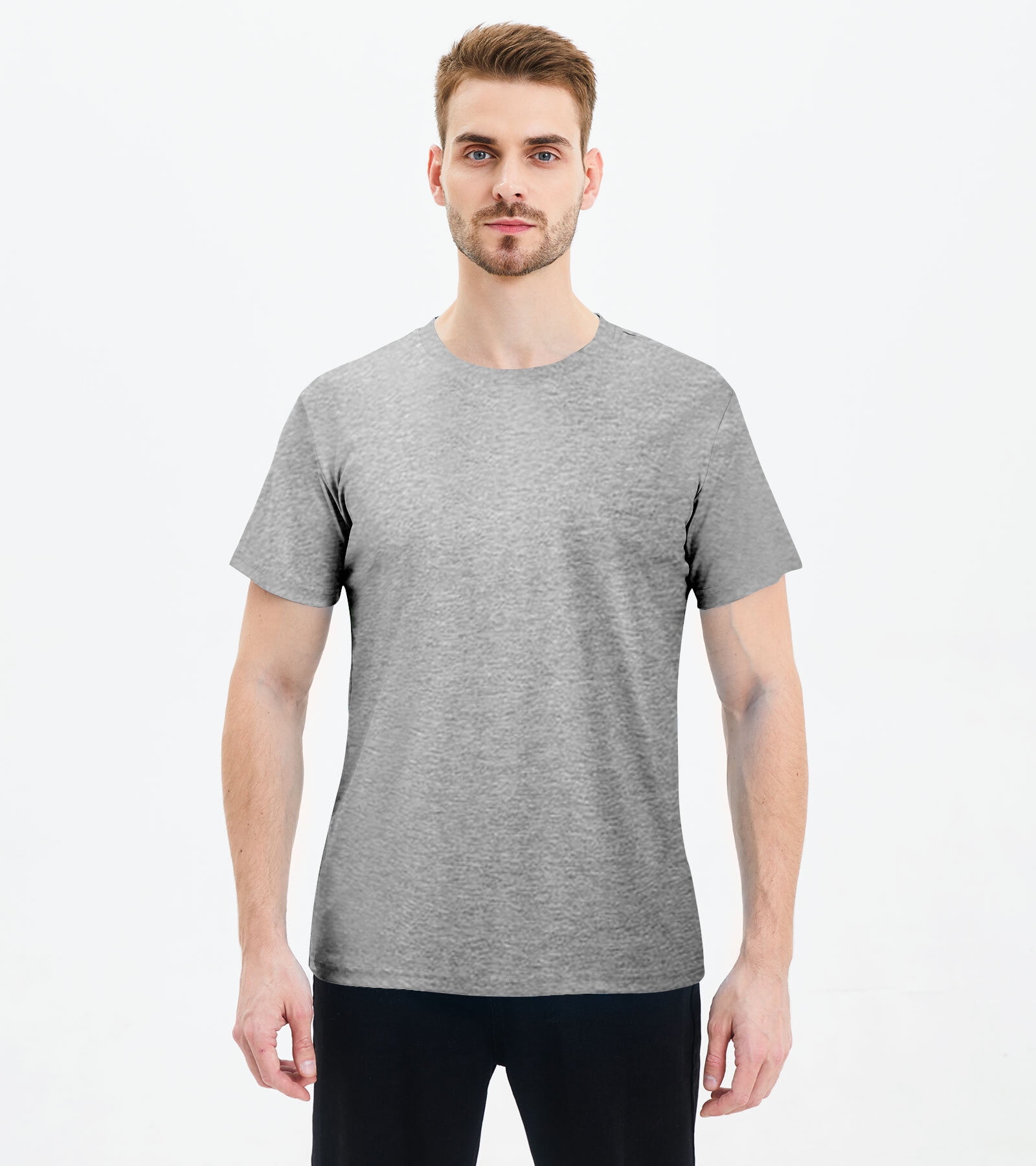 Lollipie Men's Solid Crew Neck Short-Sleeve T-Shirt Lightweight Cooling ...