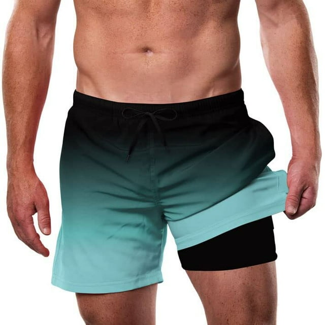 Lollipie Mens Swim Trunks with Compression Liner 5.5" Inseam Quick Dry ...