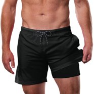 SURF CUZ Quick Dry Men's Swimwear: 5 Inch Swim Trunks with Compression ...