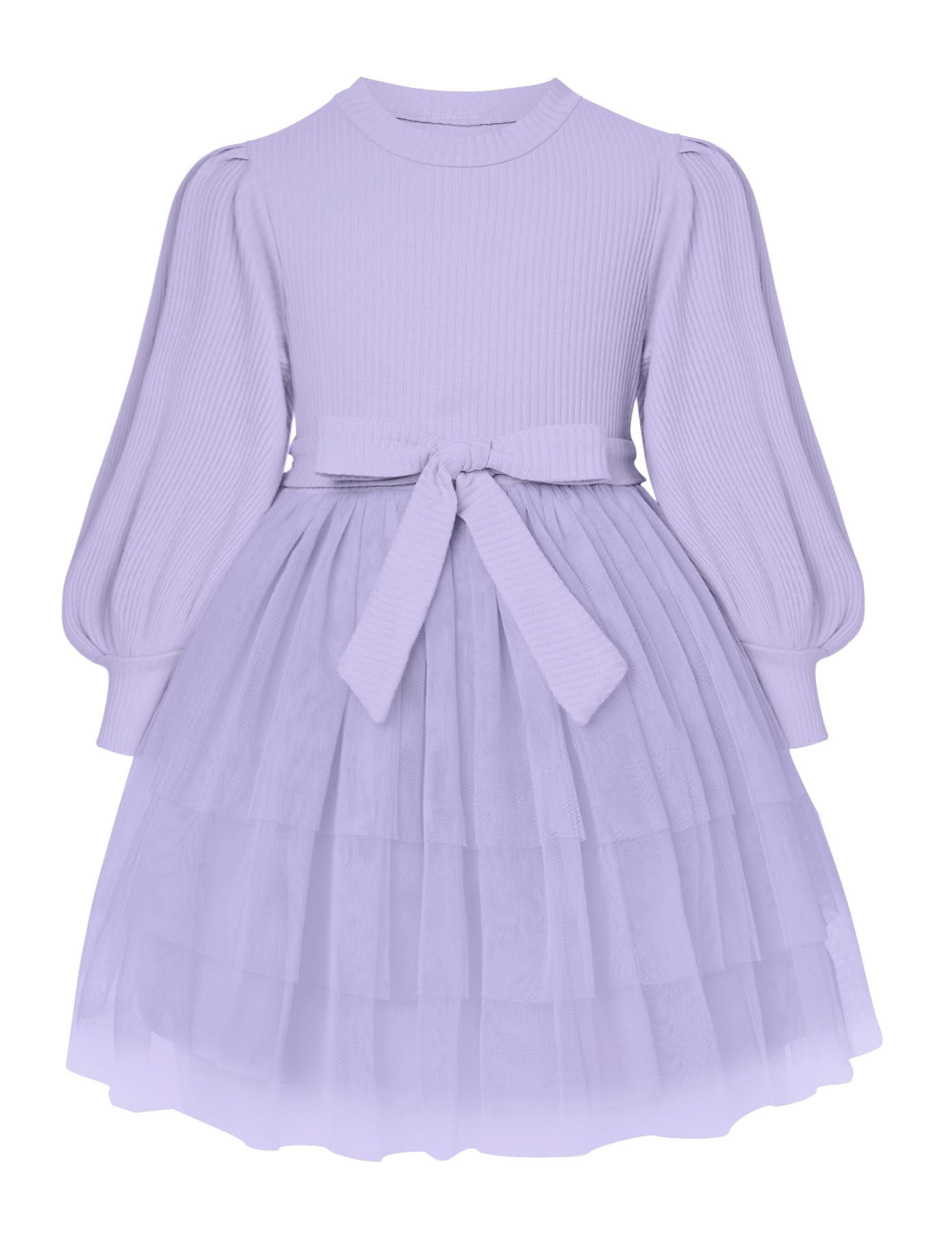 Lollipie Toddler Girl Tulle Purple Dress Puff Long Sleeves Tutu Dresses ...