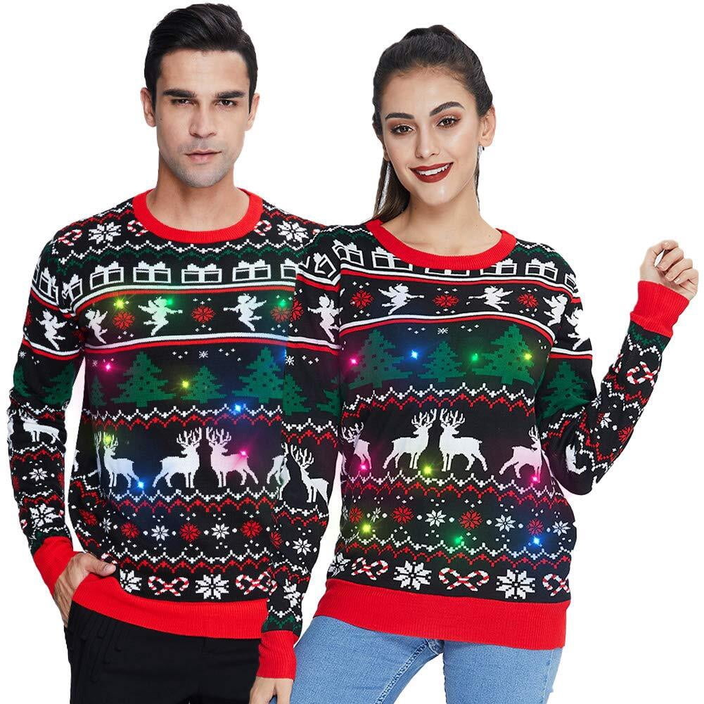 Lollipie Ugly Christmas Light up Sweater for Women/Men with Multi ...