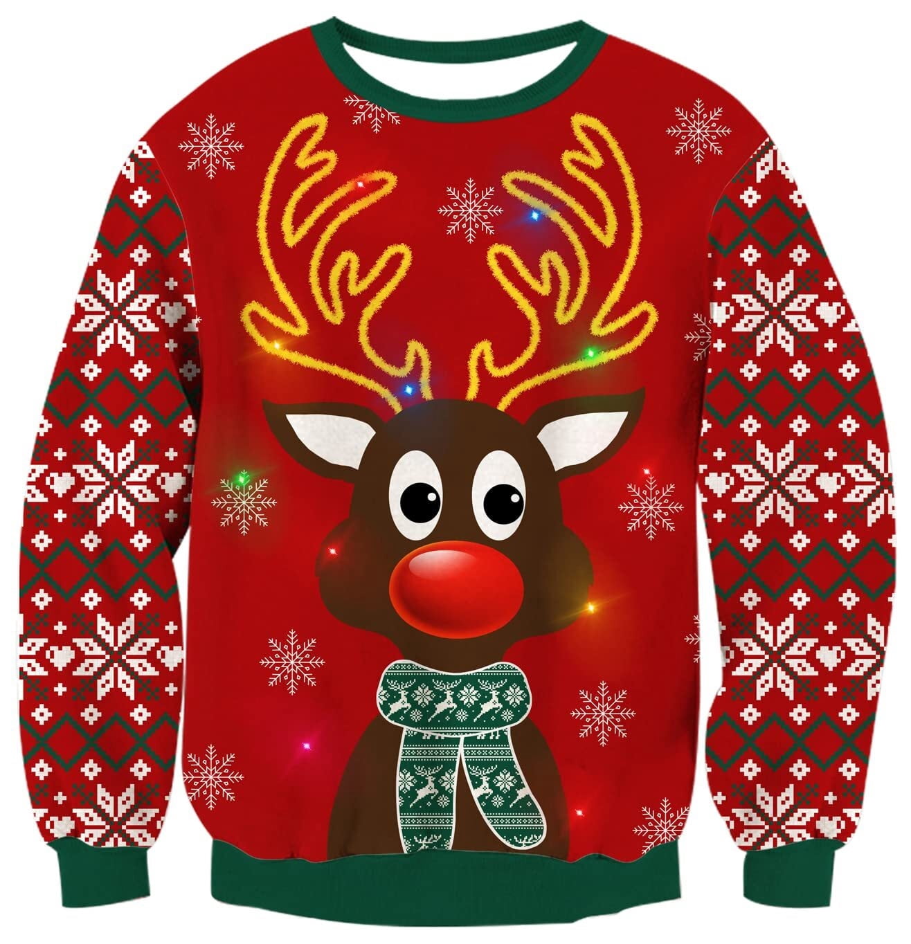 Lollipie Ugly Christmas Light up Sweater for Women/Men with Multi ...
