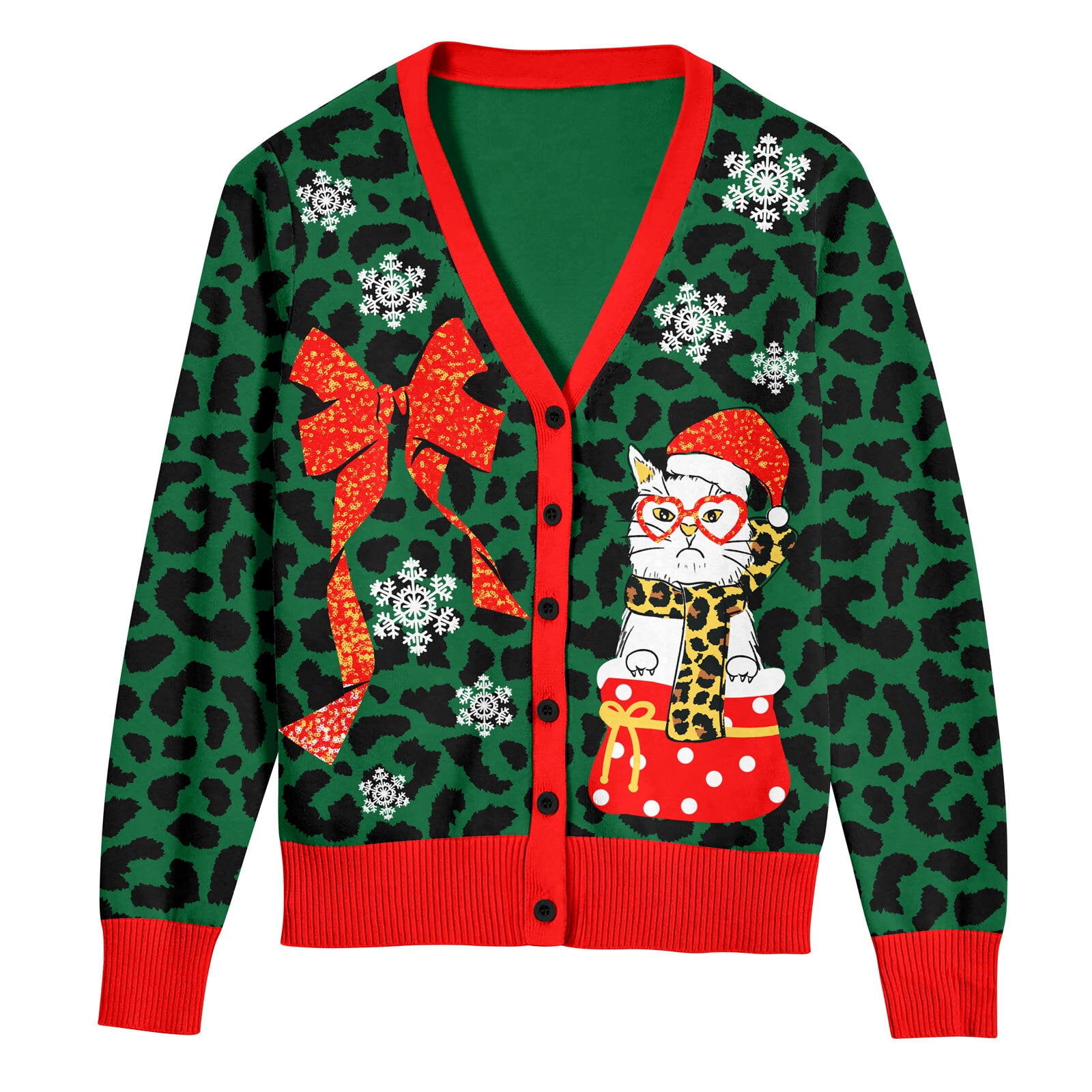 Lollipie Ugly Christmas Sweater for Women Christmas Cardigans Funny ...