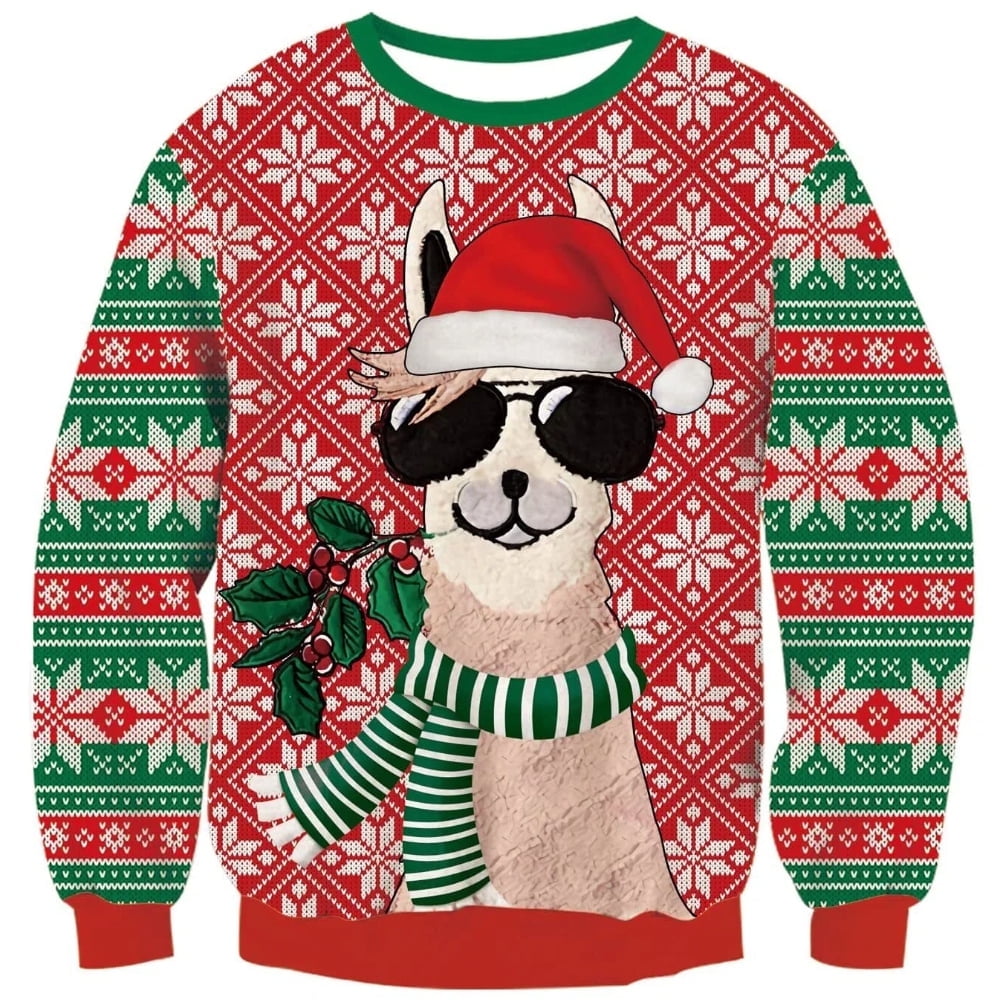 Lollipie Mens Ugly Christmas Sweaters Soft Graphic Pullover Long Sleeve ...