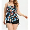 Lollipie Womens Plus Size Tummy Control Tankini Swimsuits Two Piece