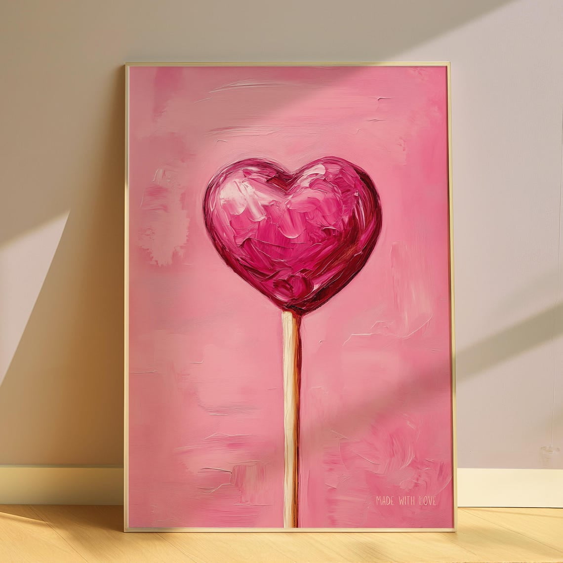 Lollipop Art Print Girly Bedroom Wall Decor Pink Painting For Girls ...