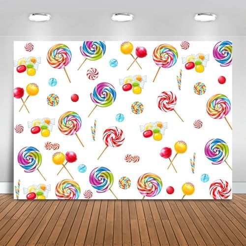 Lollipop Backdrop Allover Sweet Candy Party Decorations Background ...