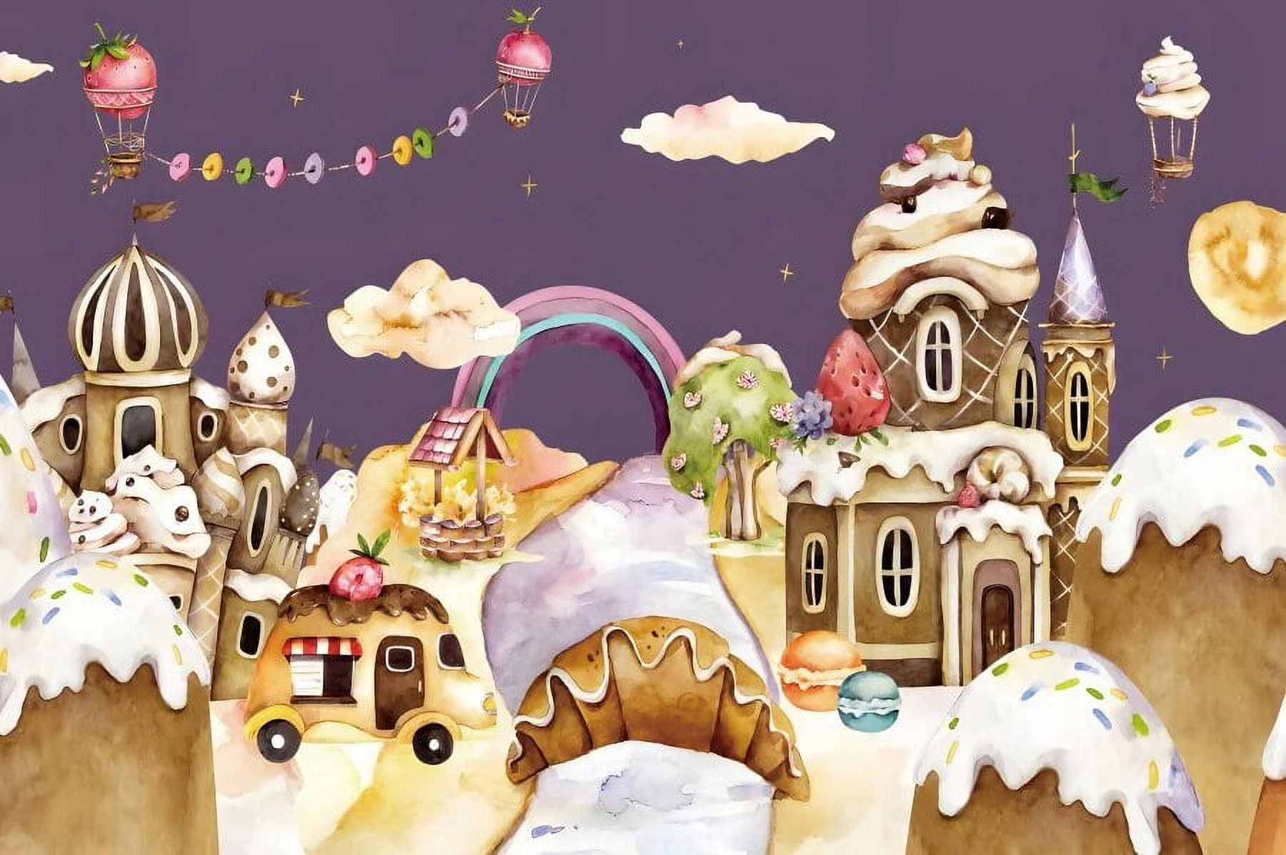 Lollipop Candyland Backdrop Sweet Candy Ice Cream Donut Cartoon Girls ...
