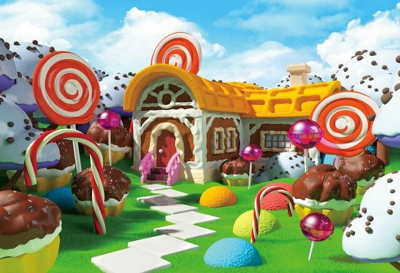 Lollipop Candyland Backdrop Sweet Candy Ice Cream Donut Cartoon Girls ...
