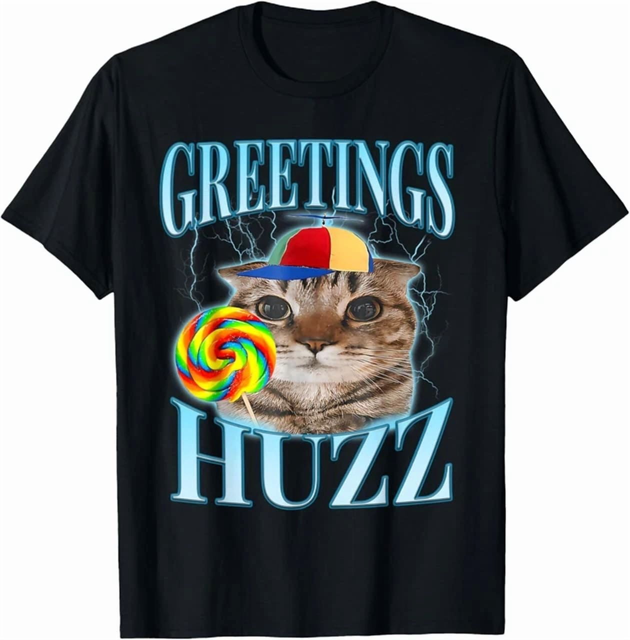 Lollipop Cat Greetings Huzz Cat Brainrot Unisex S-5Xl T-Shirt - Walmart.com