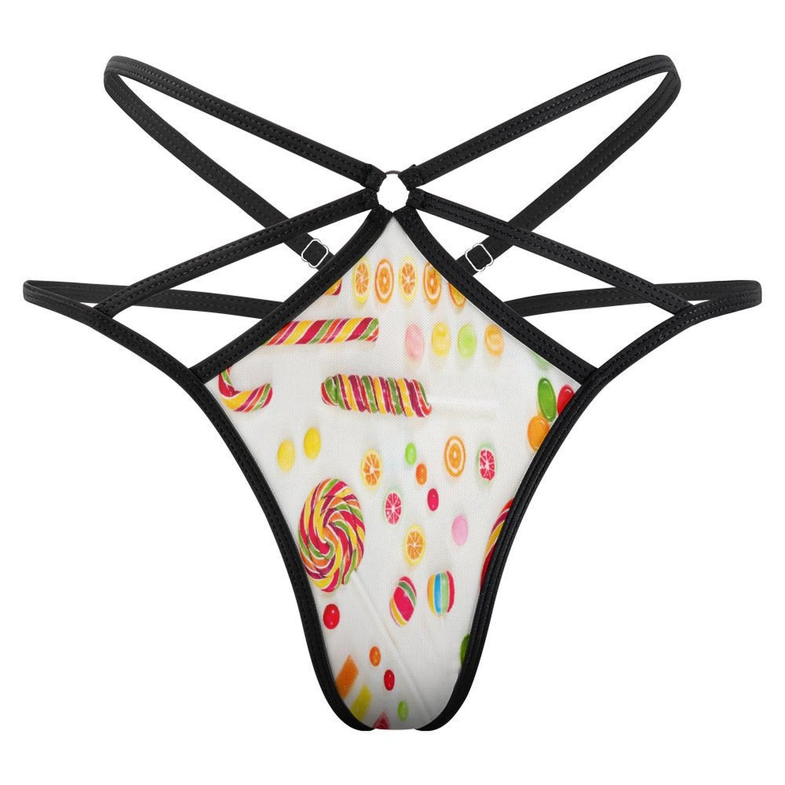 Lollipop Food Candy Open Type Women's Panties Crotch Opening G-strings ...