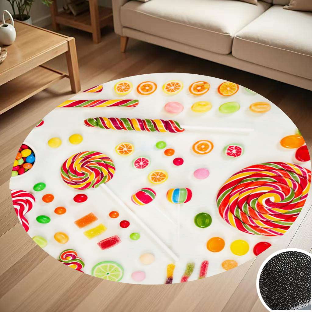 Lollipop Food Candy Round Carpet Living Room Bedroom Home Decoration ...