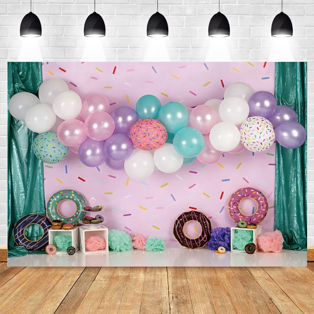 Lollipop Ice Cream Candy Newborn Baby 1st Birthday Party Background ...