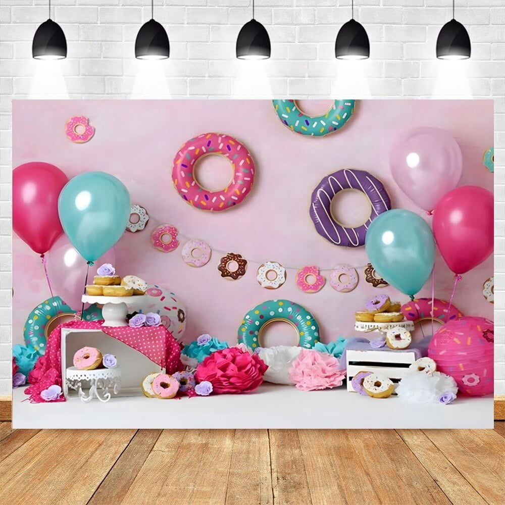 Lollipop Ice Cream Candy Newborn Baby 1st Birthday Party Background ...