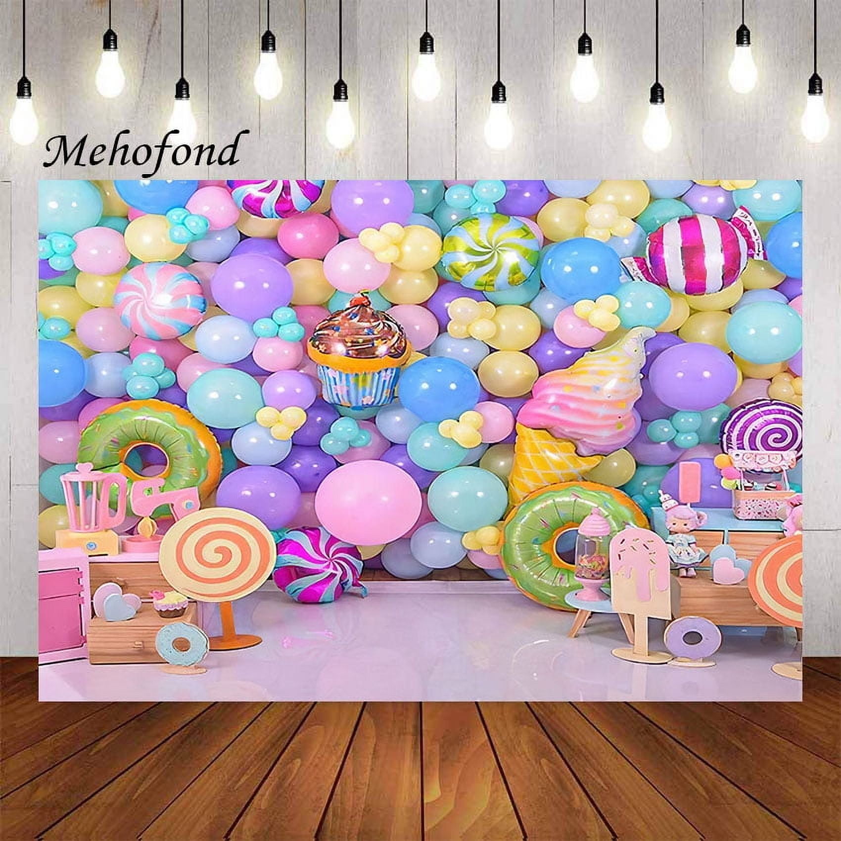 Lollipop Ice Cream Colorful Balloons Girl Birthday Party Cake Smash r ...