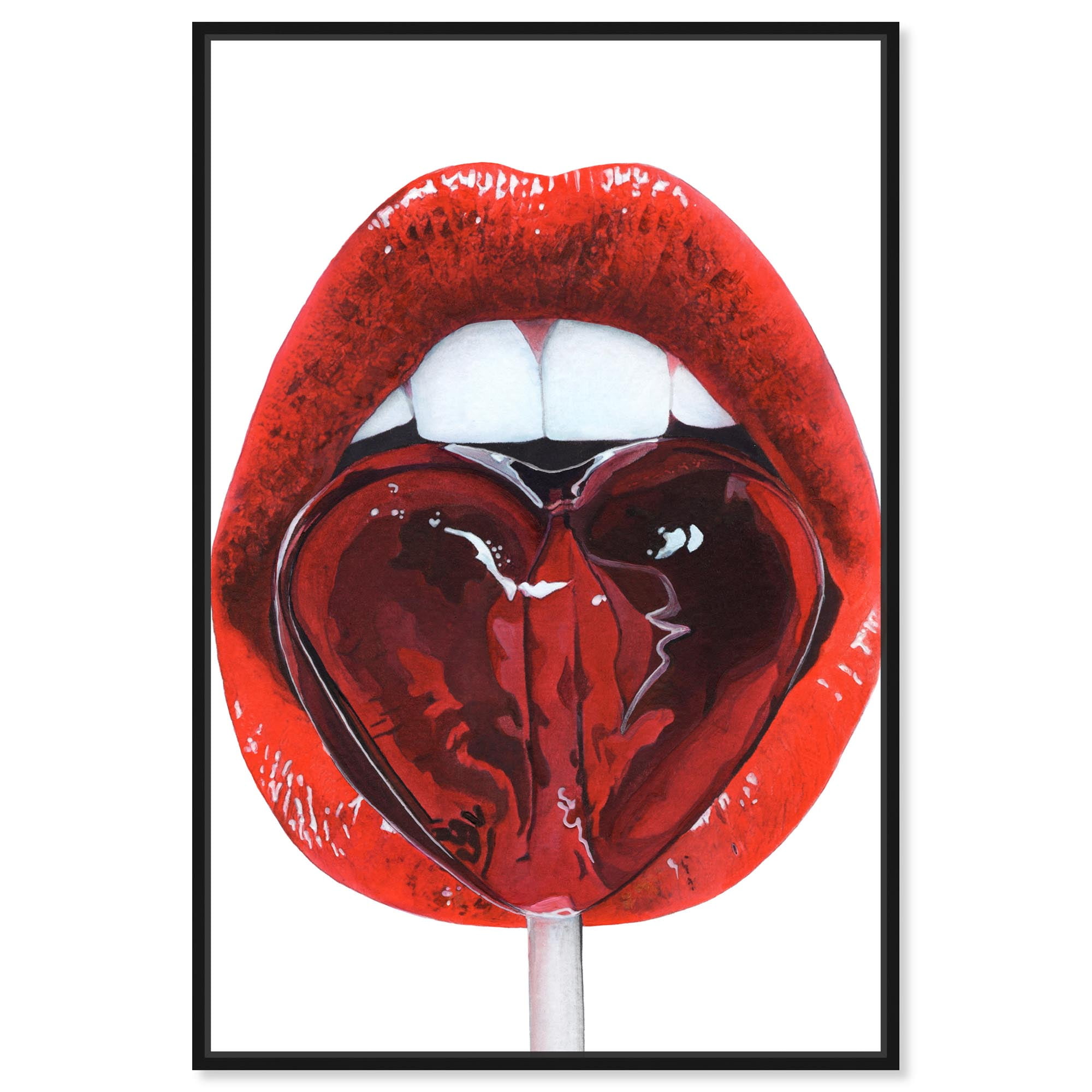 Lollipop Lips Canvas Miami Inspired Art Prints by Art Remedy, Black ...
