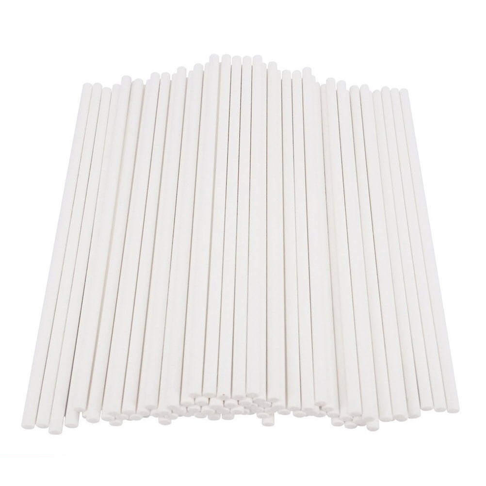 Lollipop Sticks, White Sucker Sticks Paper Sticks for Cake, Pops, Candy, Chocolate ( 50pcs ...