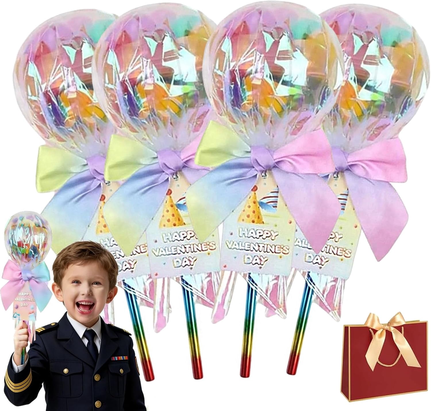 Lollipop Valentine Kit,Lollipop Class Favor Kits,24 Pack Giant Lollipop ...