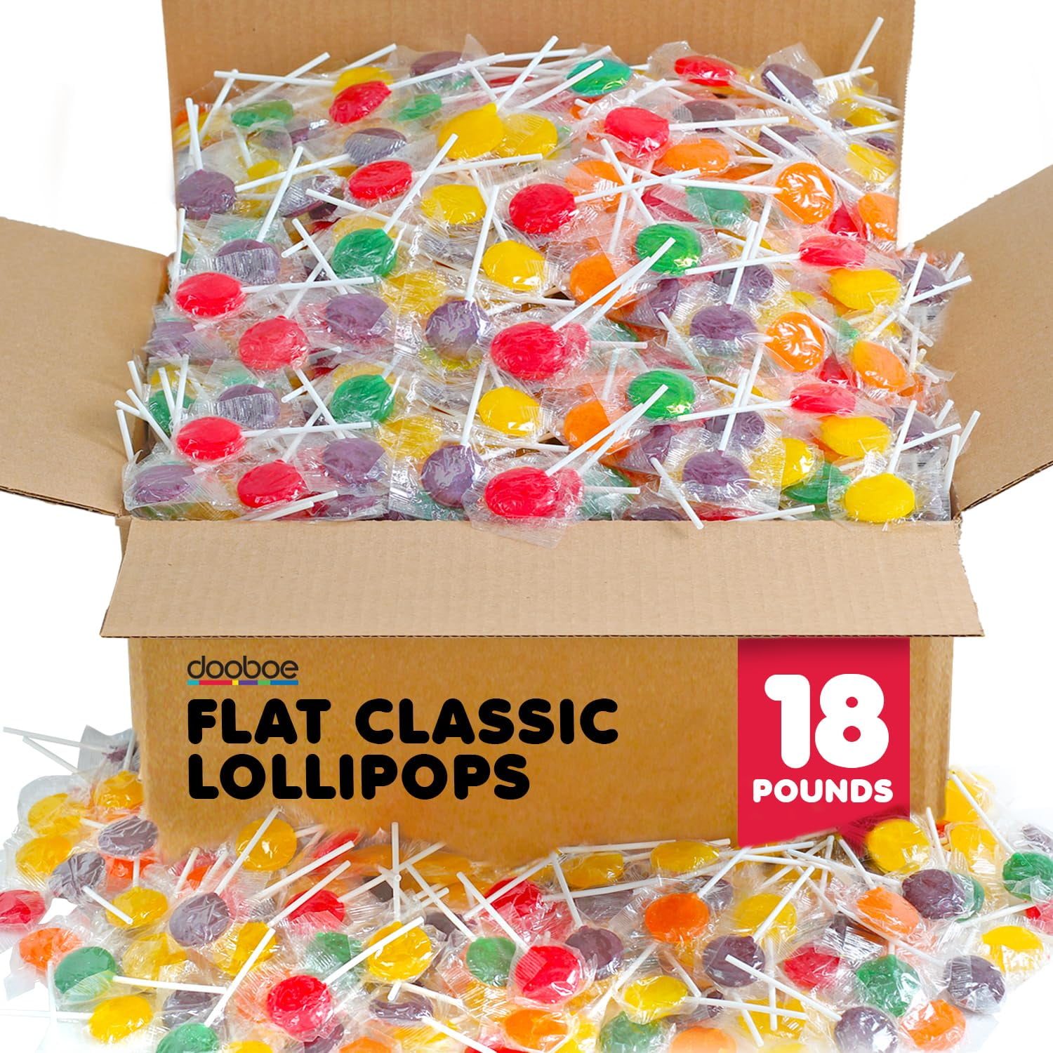 Lollipops Bulk - 18 Pounds - Classic Flat Lollipops - Assorted Fruit ...