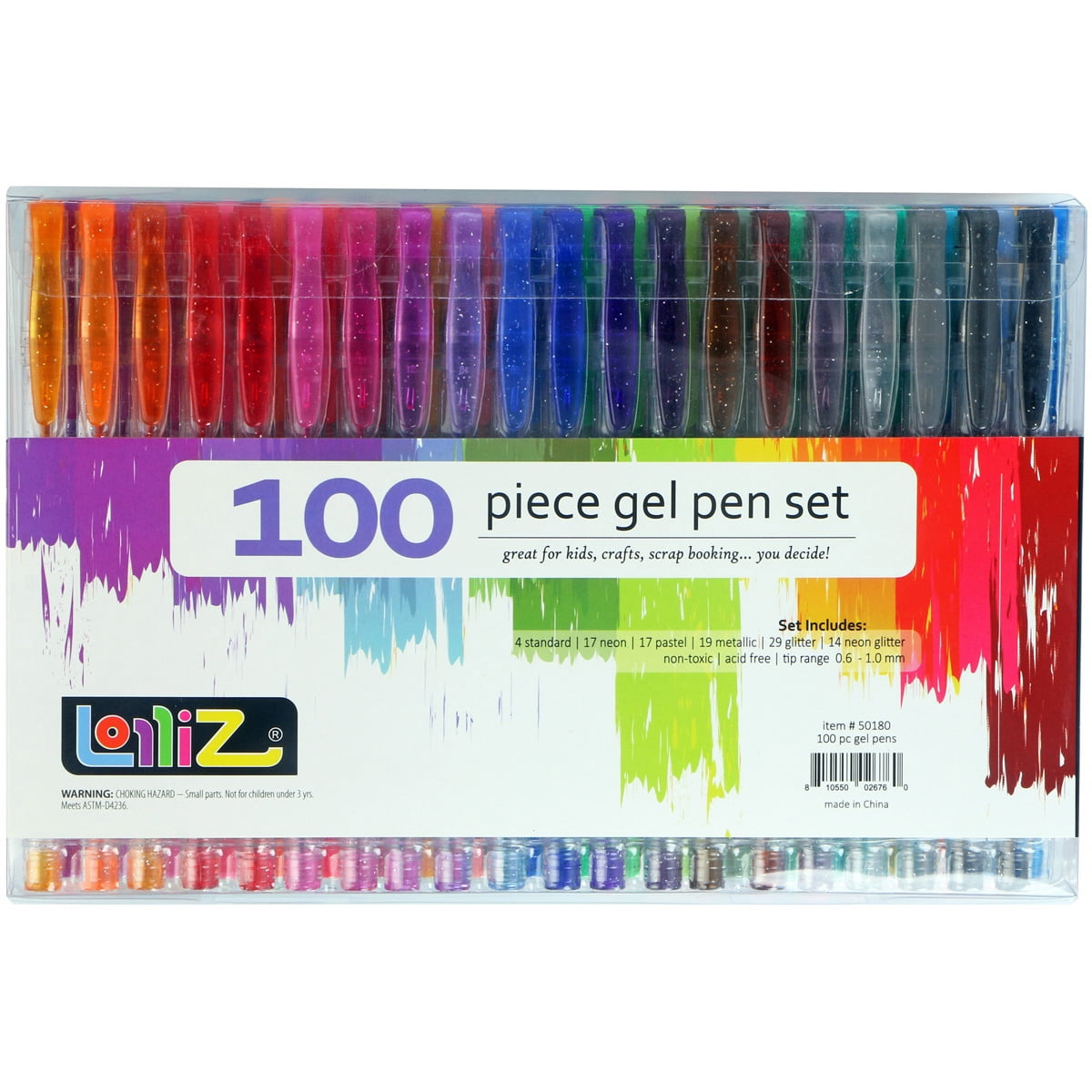 Lolliz Gel Pens 100/Pkg-Assorted Colors - Walmart.com