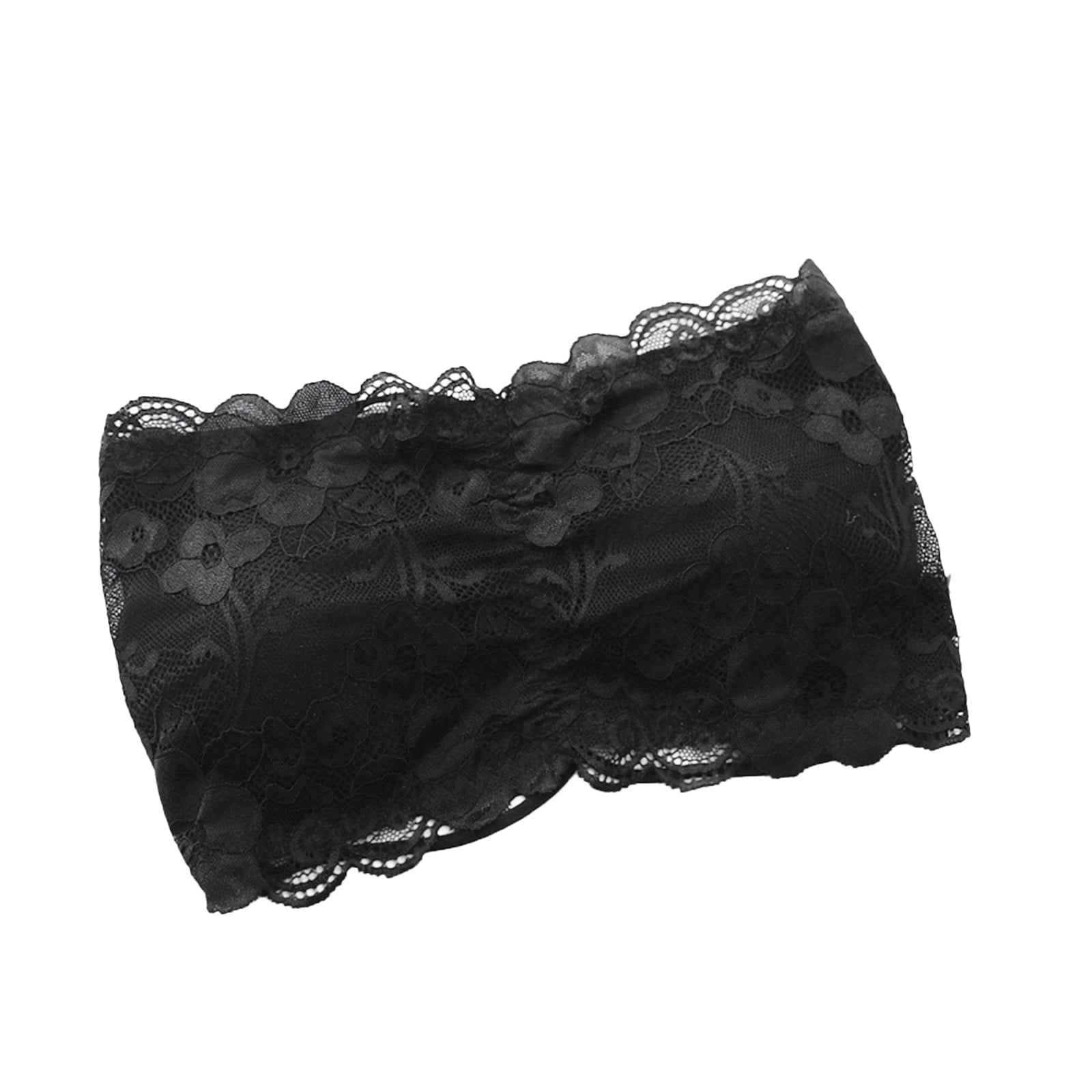 Lolmot Bandeau Bra For Women Lace Floral Bralettes Stretchy Chest Wrap Non Padded Tube Top
