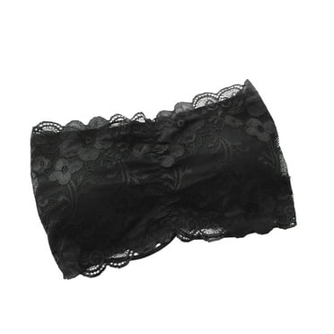 YouLoveIt Women's Bandeau Bra Lace Chest Wrap Floral Lace Tube Top Bra ...