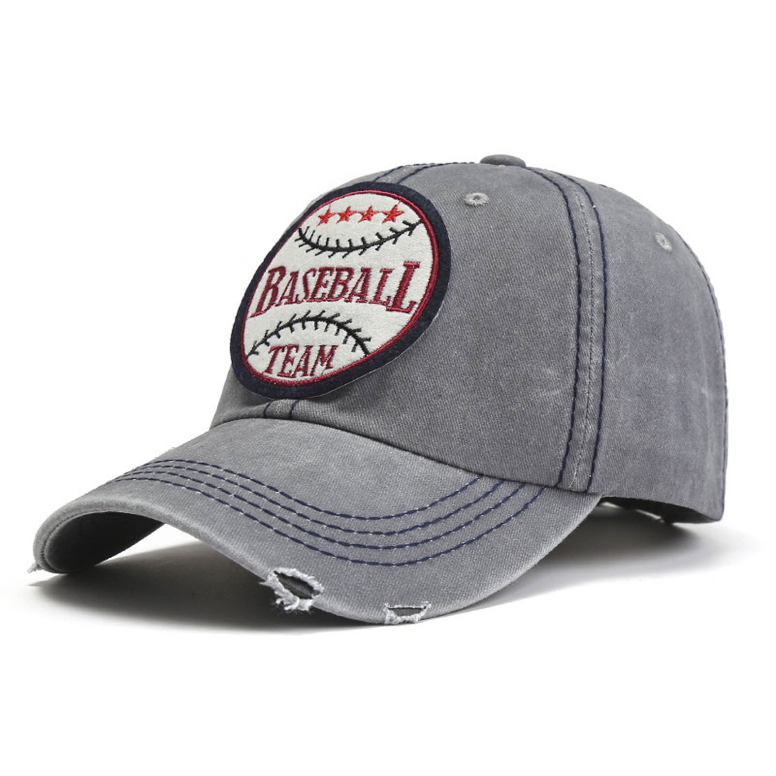 Lolmot Baseball Team Vintage Washed Denim Baseball Cap for Men and ...