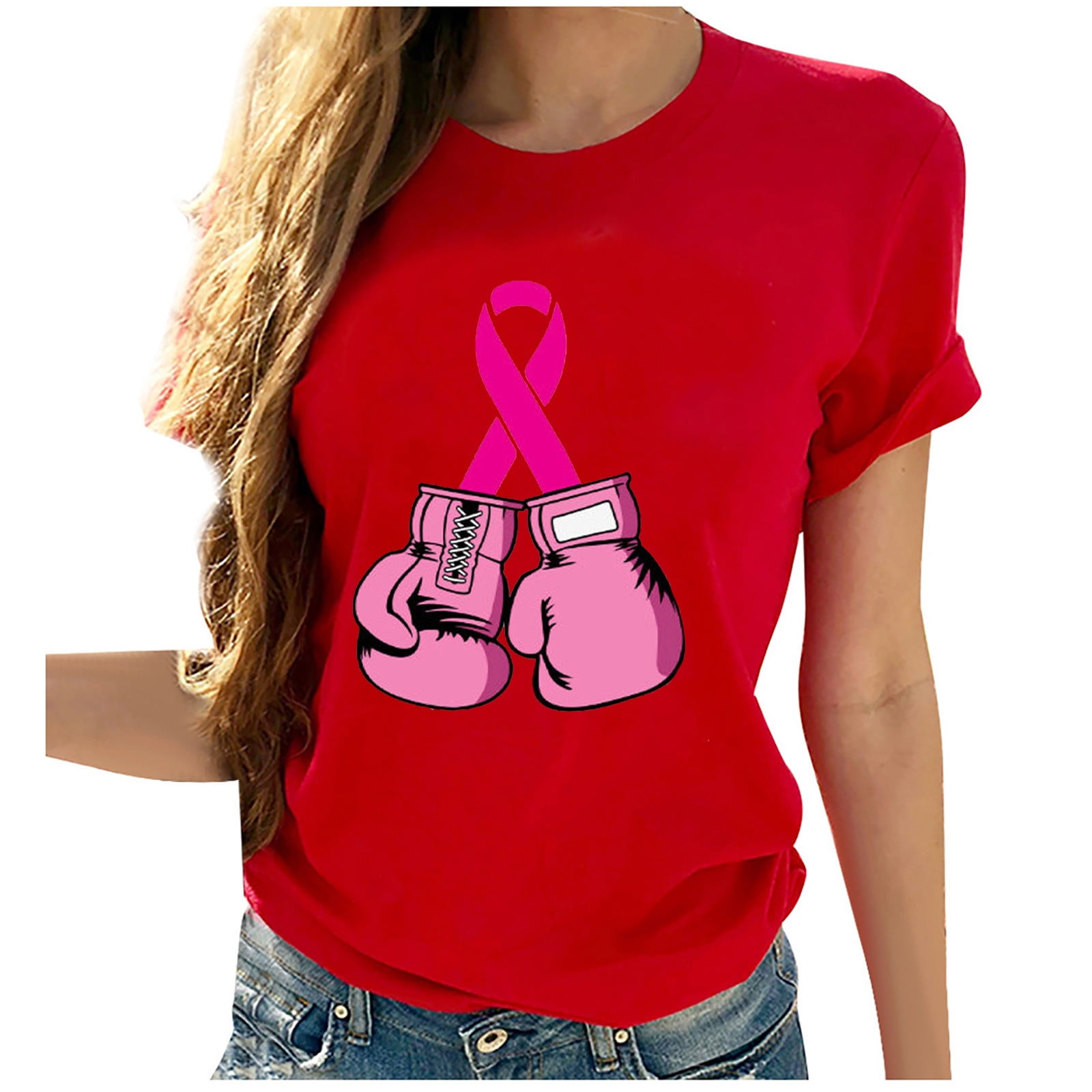 Lolmot Cancer Shirt for Women Breast Cancer Awareness T-Shirt Pink ...
