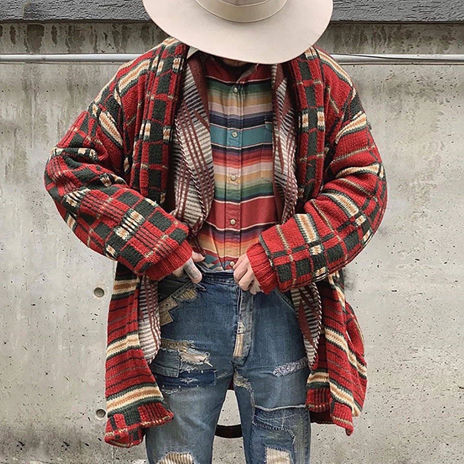 Lolmot Cardigan Sweaters for Men Button up Sweater Shawl Collar Long ...