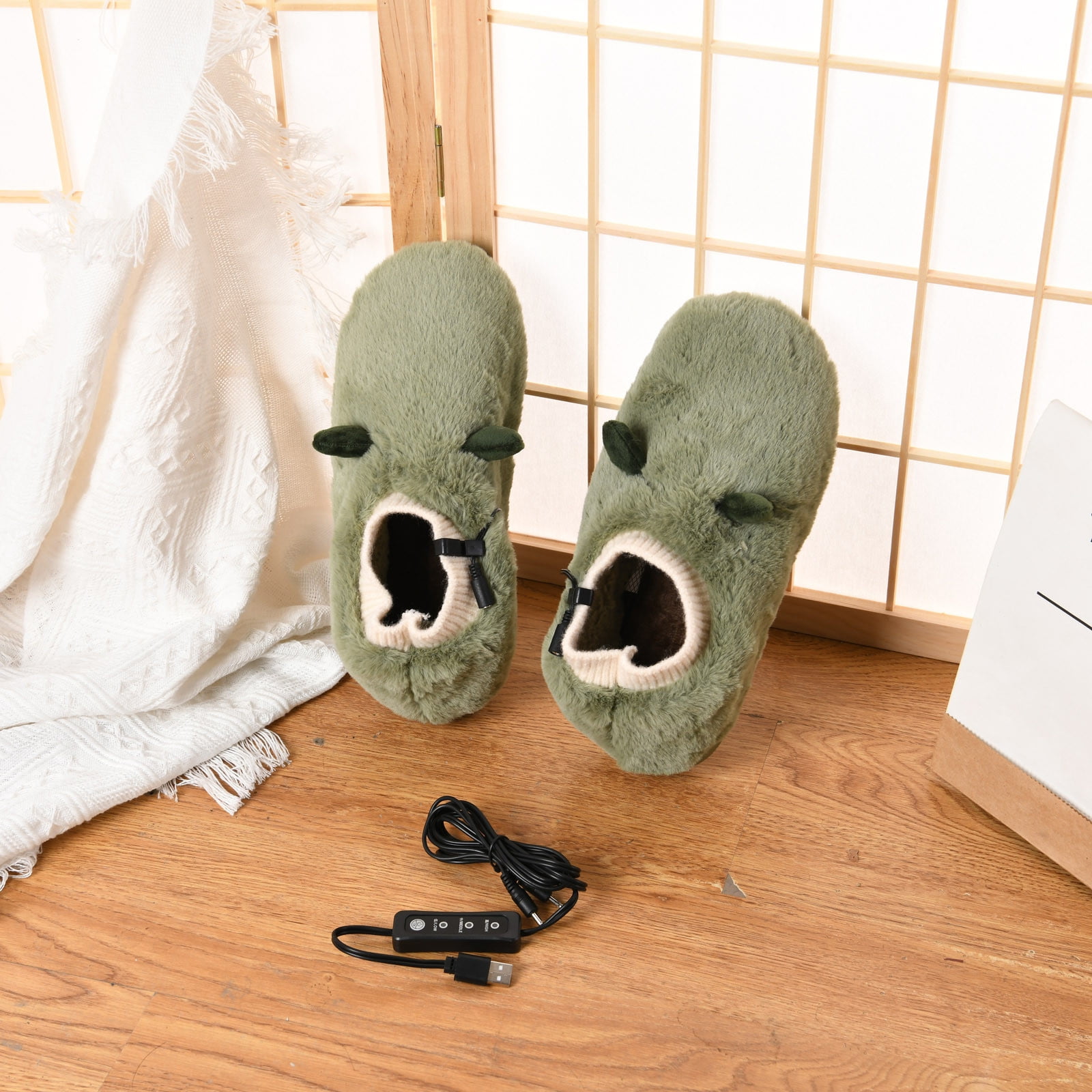 Lolmot Heated Slippers - Foot Warmer for Men & Women Soft Plush House ...