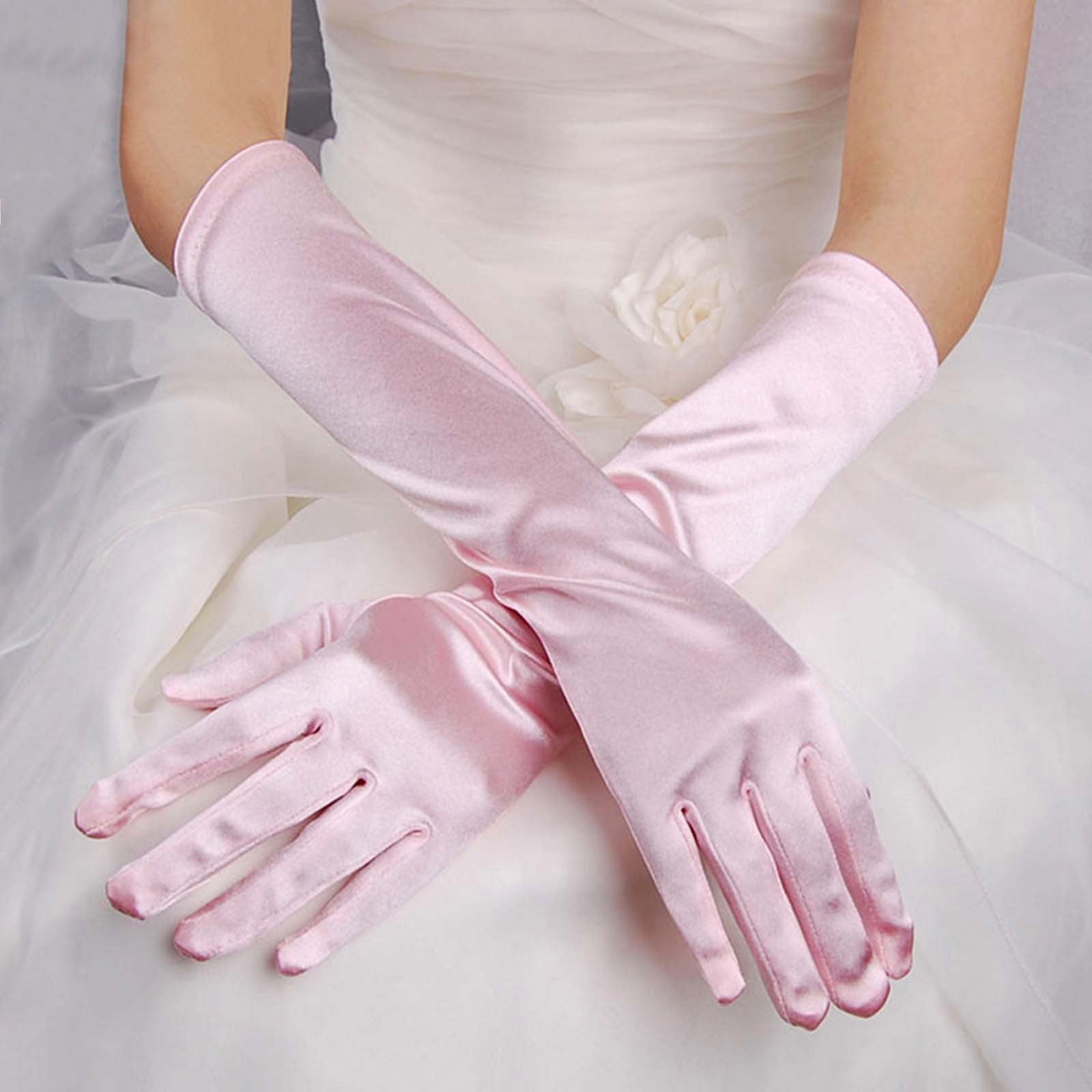 Lolmot Long Opera Party Gloves for Women 1920s Satin Opera Glove ...