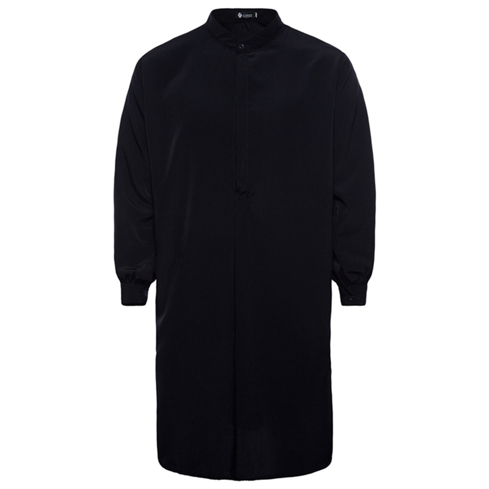 Lolmot Men Muslim Long Gown Solid Color Long Sleeve Thobe Middle East ...
