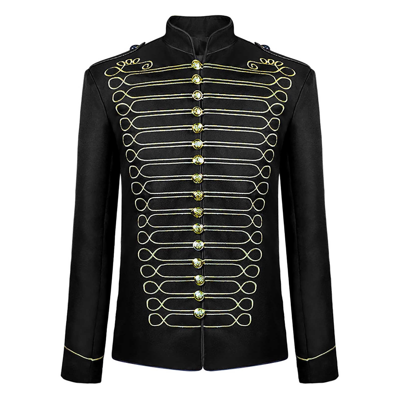 Lolmot Men's Court Prince Stylish Gold Embroidered Jacket Long Sleeve ...