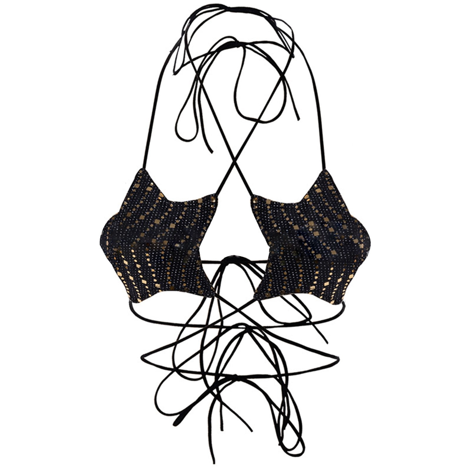 Lolmot Sexy Bras for Women Neck Hanging Six Straps Two Piece Bra Womens ...