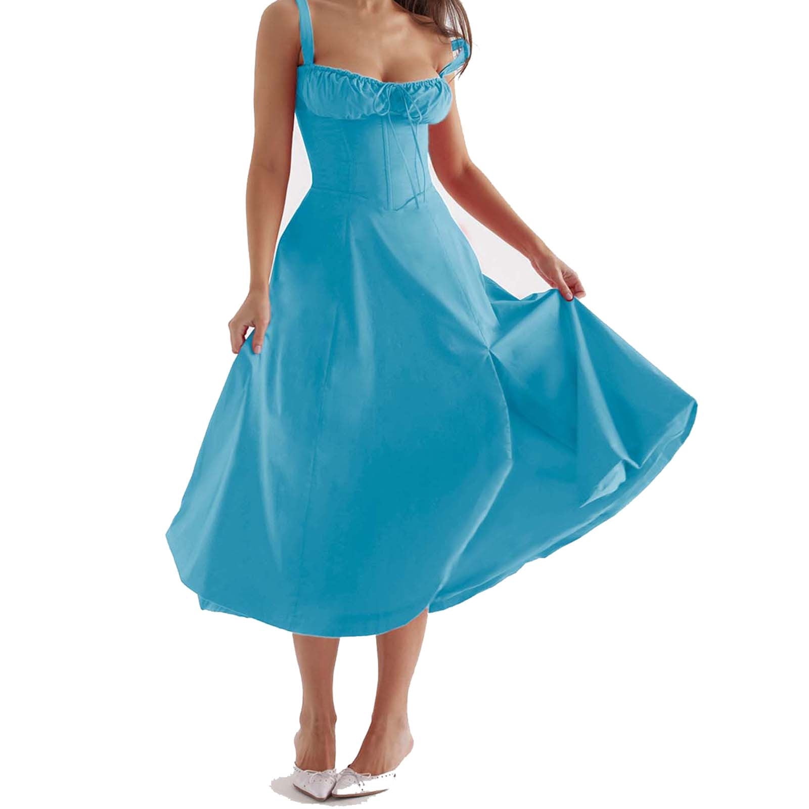Lolmot Sexy Dresses For Women Summer Spaghetti Strap Bodycon Maxi Dress Sexy Sleeveless Backless