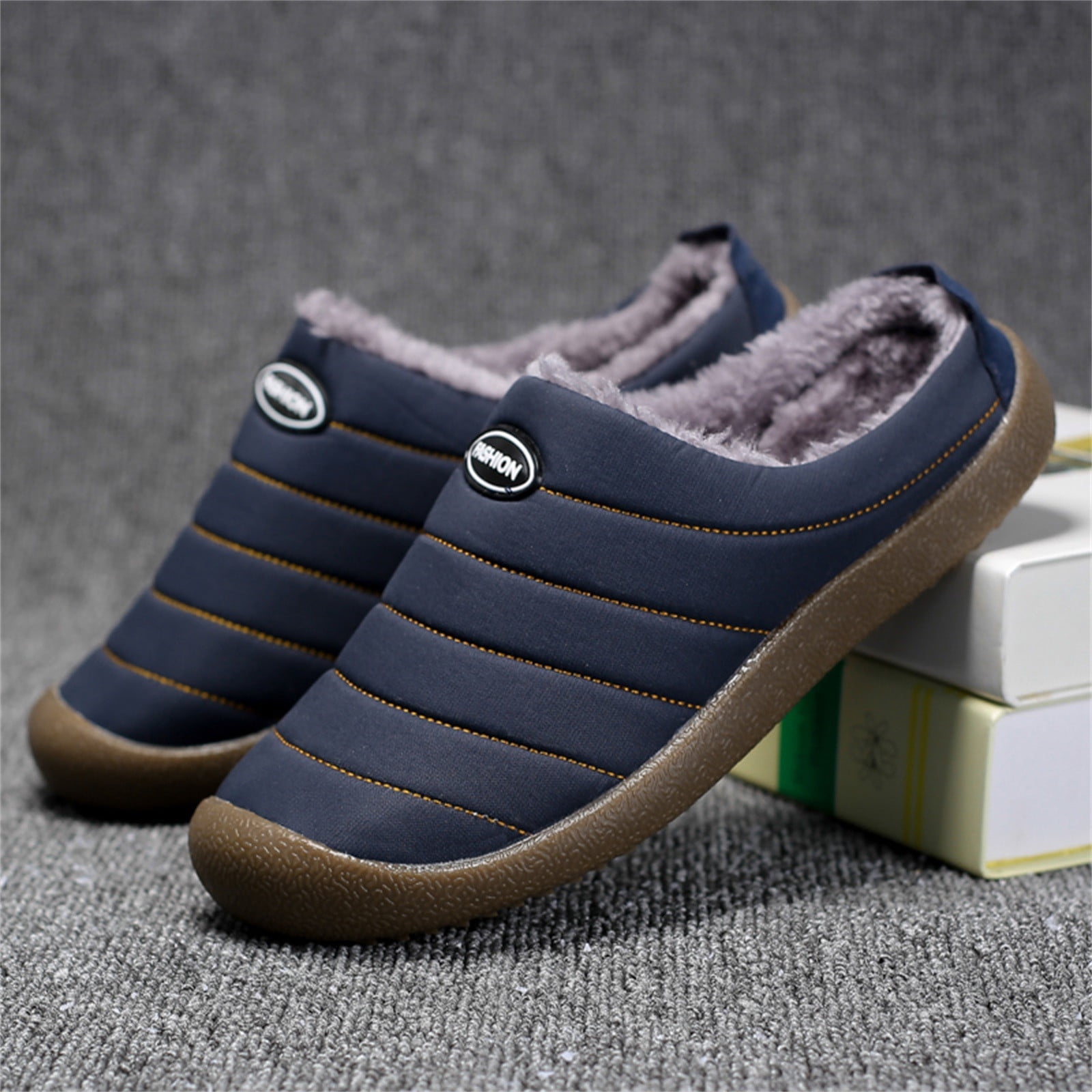 Up to 65 off!Lolmot Slippers for Men Womens Indoor Stripe Arch Support ...