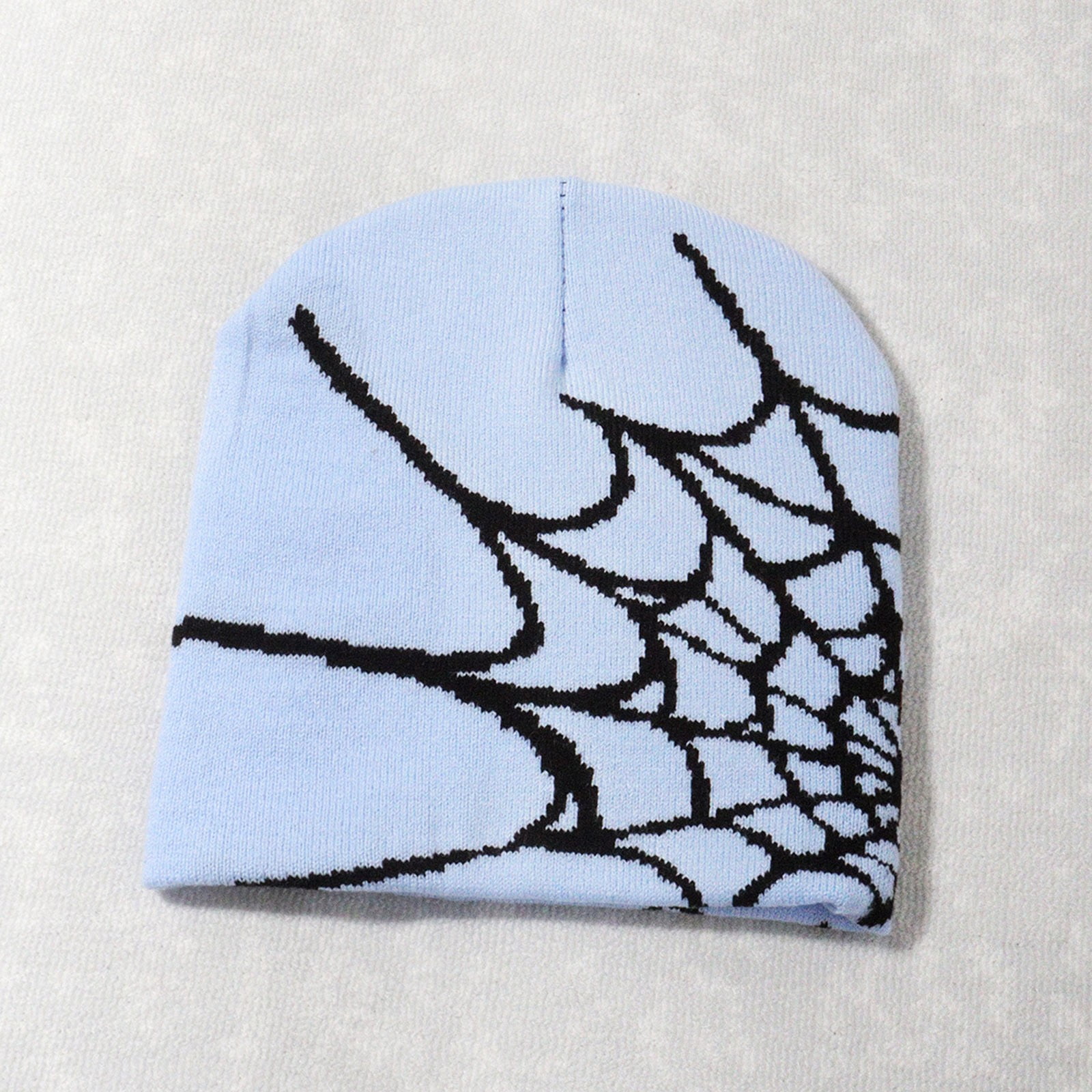 Lolmot Spider Web Knitted Beanies, Y2K Gothic Stretch Knit Beanie Hat ...