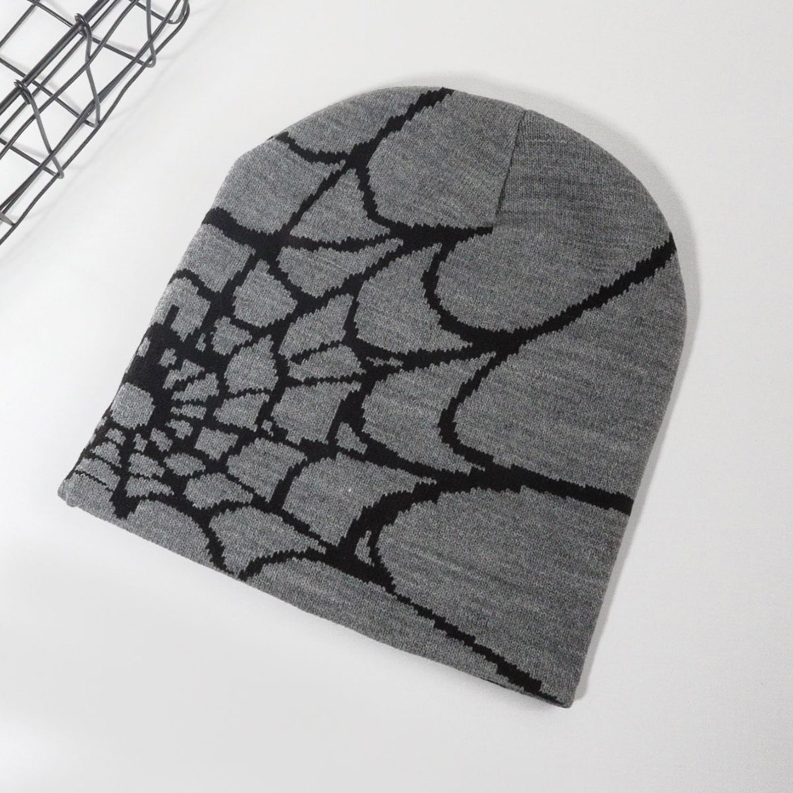 Luxalzxs Spider Web Knitted Beanie, Unisex Winter Warm Acrylic Skull ...