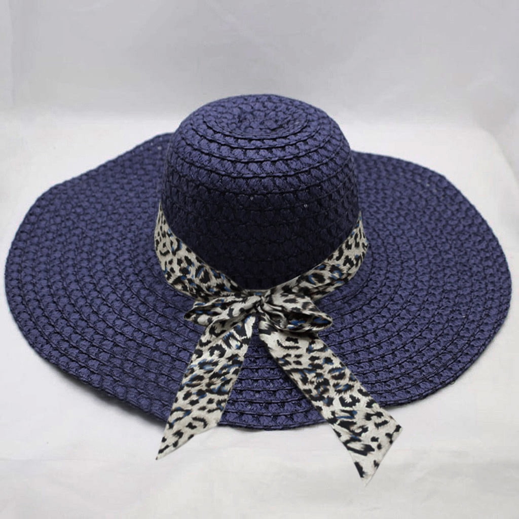 Lolmot Women Beach Hat Big Brim Straw Hat Sun Floppy Wide Brim Travel ...