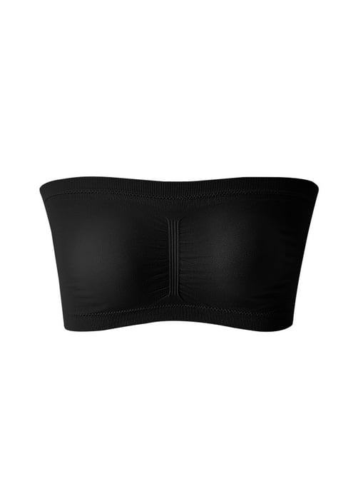 Women's Plus Size Full Coverage Strapless Bandeau Bra with Removable ...