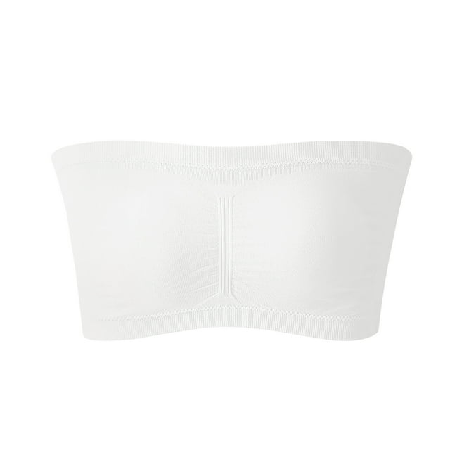 Lolmot Women Seamless Bandeau Bra Strapless Bralette Padded Tube Crop