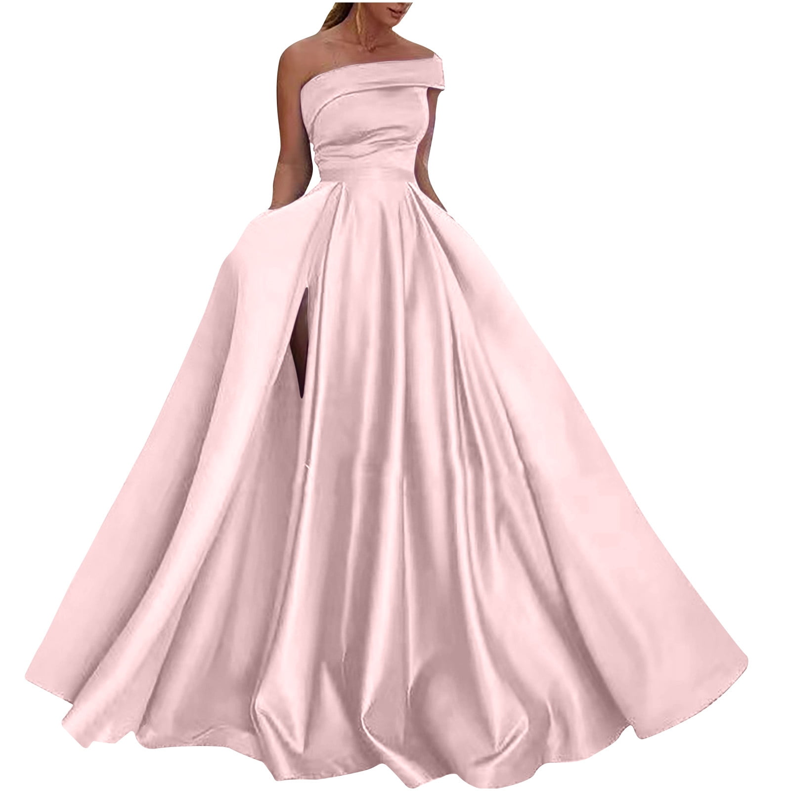 Lolmot Women Temperament Off the Shoulder Prom Dress Camis Swing Long ...