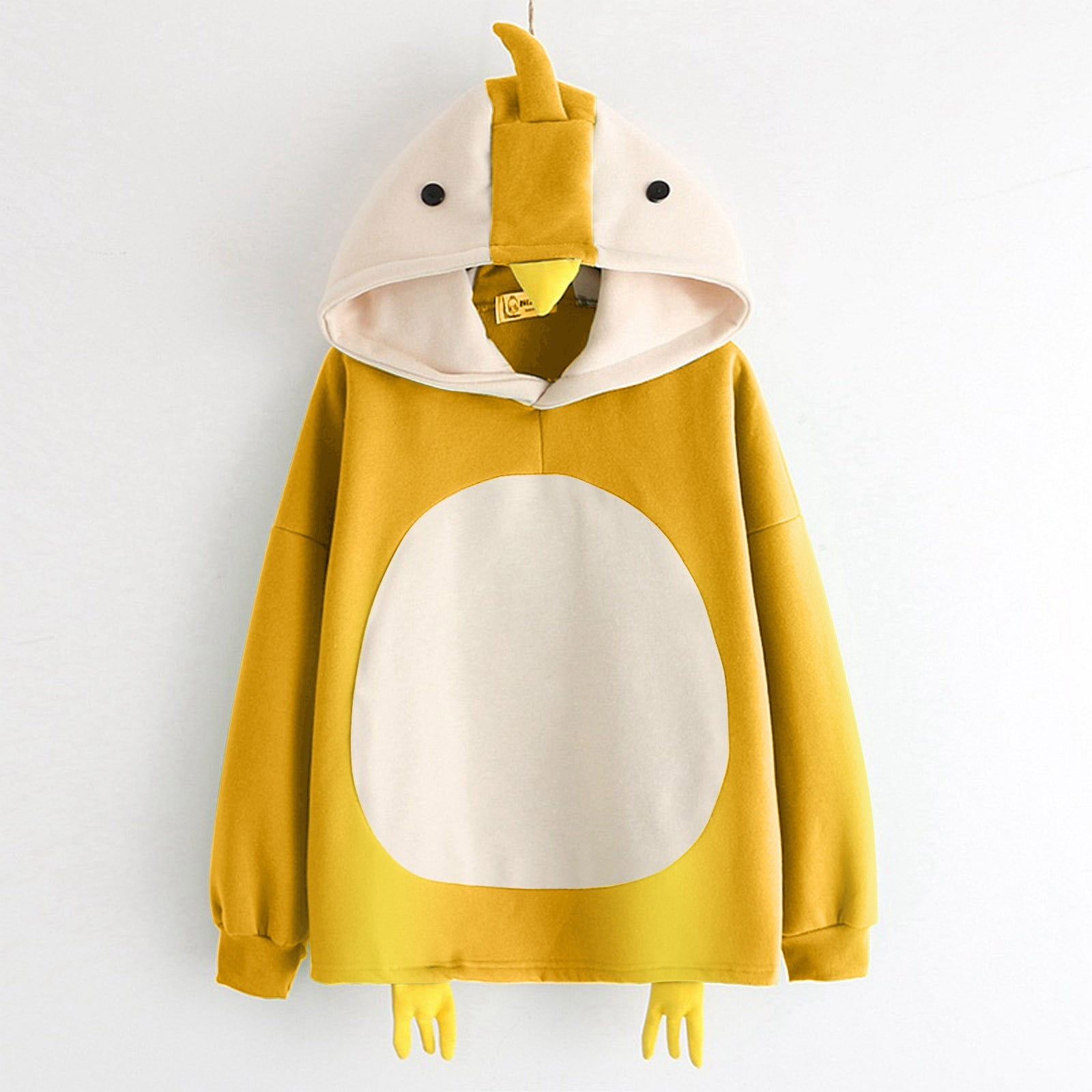 Lolmot Women's Cute Hoodie Long Sleeve Lovely Chick Shape Splice ...